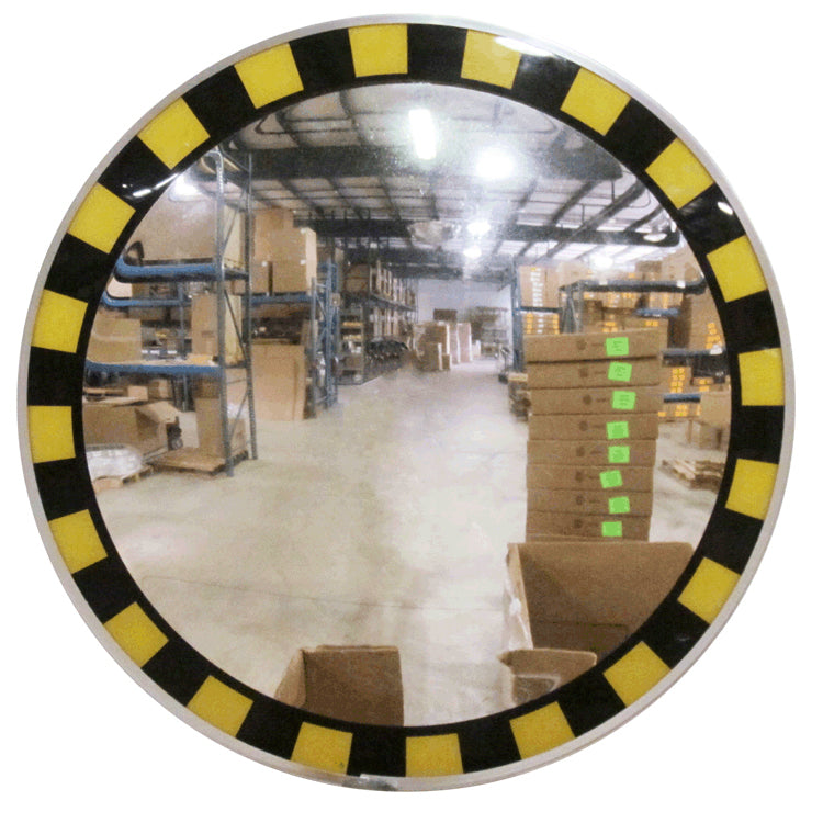 Safety Border Caution Mirror with Stripes – Mission Ready Safety